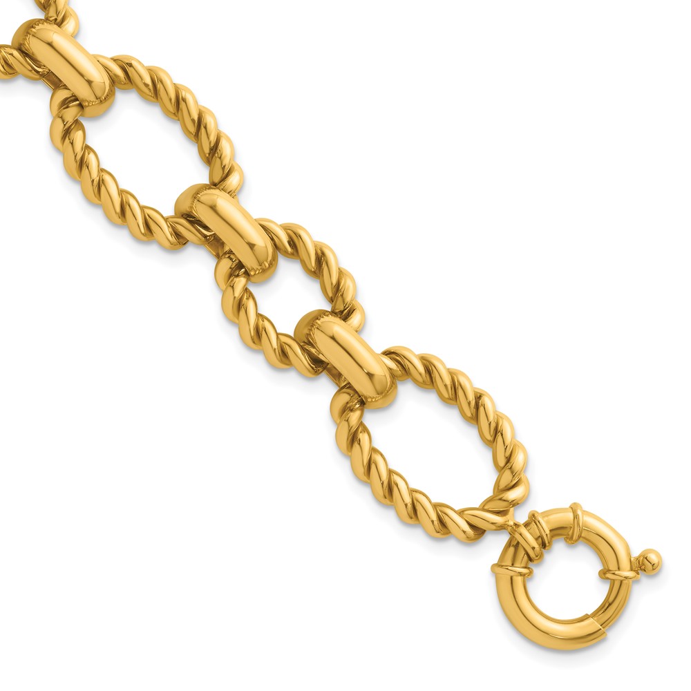 Herco 14K Mixed Twisted Link 8 inch Bracelet - Objewelers